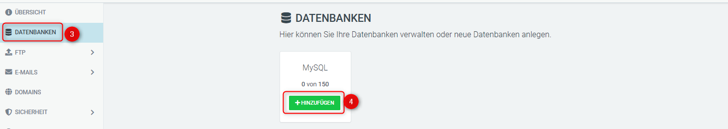 Datenbank erstellen im Webhosting und WordPress-Hosting (CloudPit ...