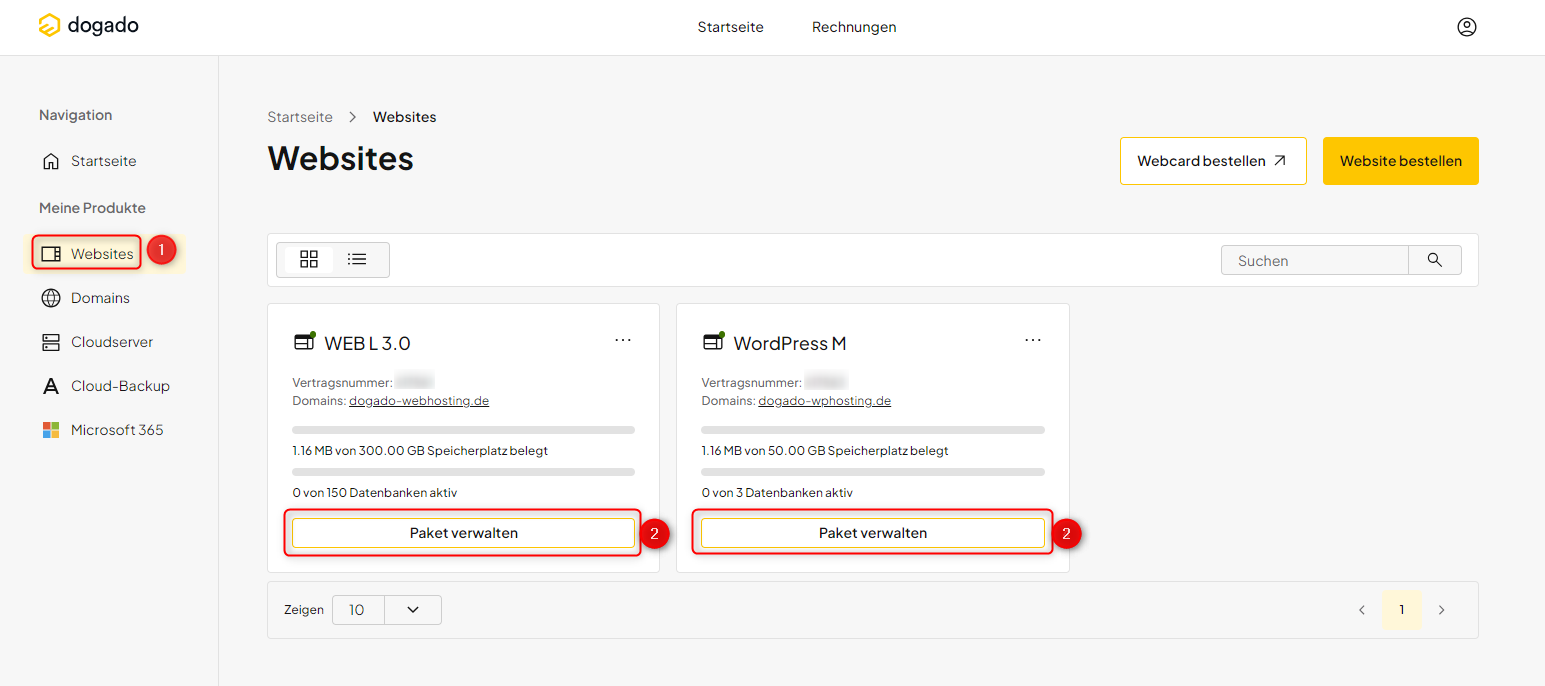 Datenbank löschen im Webhosting und WordPress-Hosting (CloudPit ...